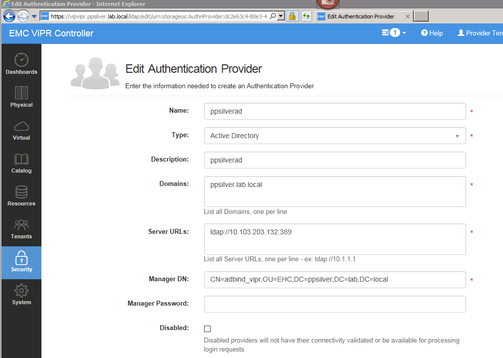 ViPR Controller -Configuring AD Authentication – DavidRing.ie