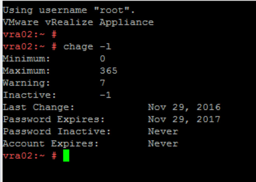 vRA VAMI – ‘root’ Password Expires – DavidRing.ie