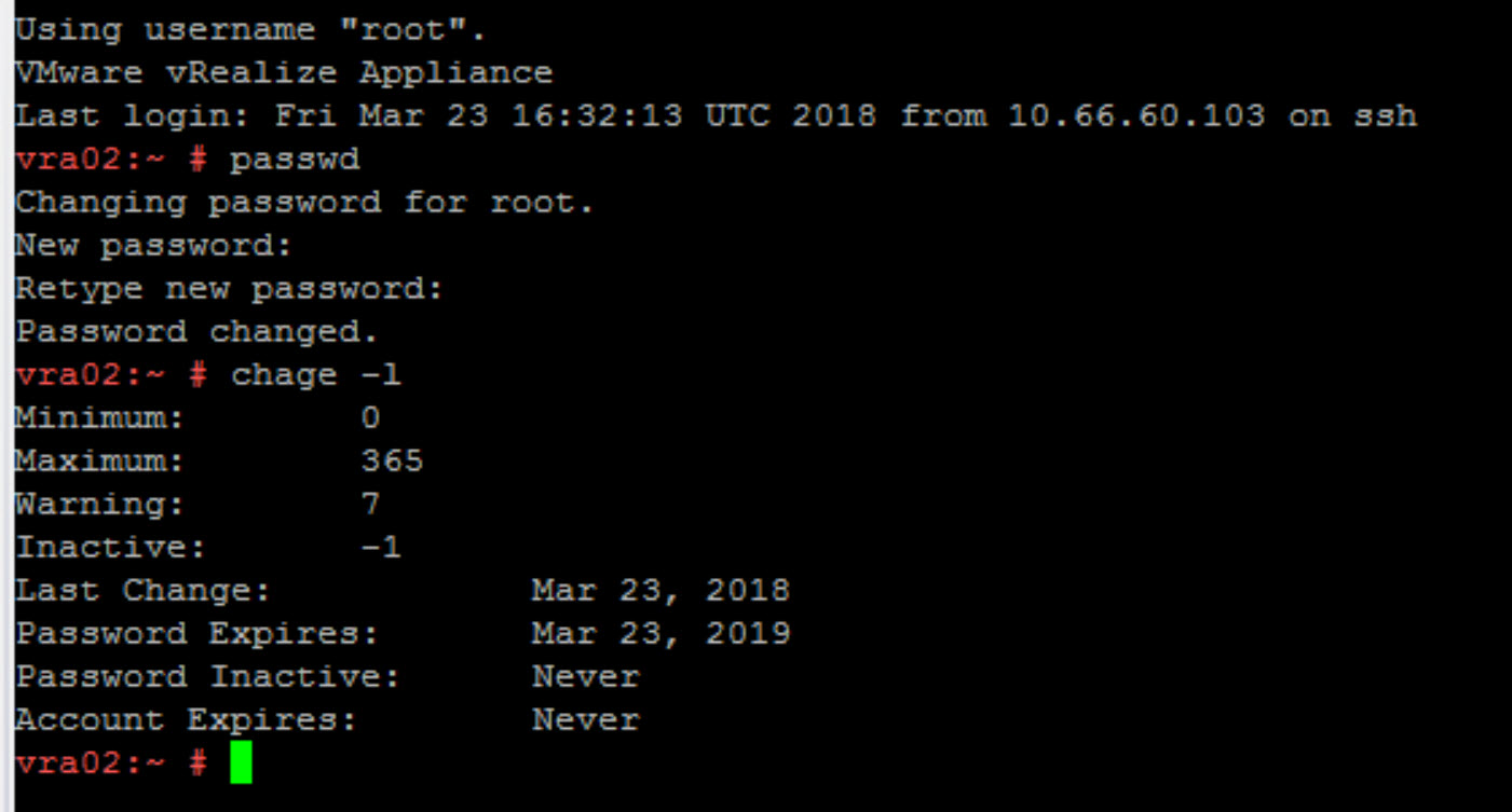 vRA VAMI – ‘root’ Password Expires – DavidRing.ie