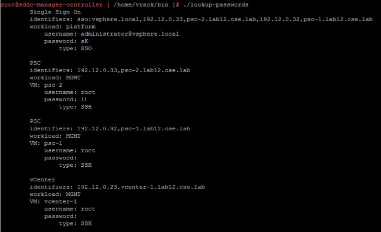 VCF SDDC Manager – Account Credentials – DavidRing.ie