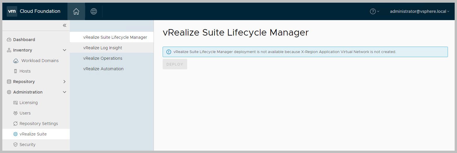 VCF 3.X – vRSLCM Deployment Not Available – DavidRing.ie