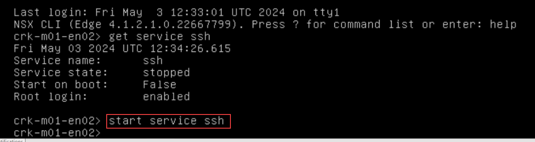 VCF NSX Edge VM – Enable SSH – DavidRing.ie